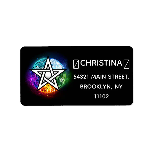 Wiccan pentagram label | Zazzle