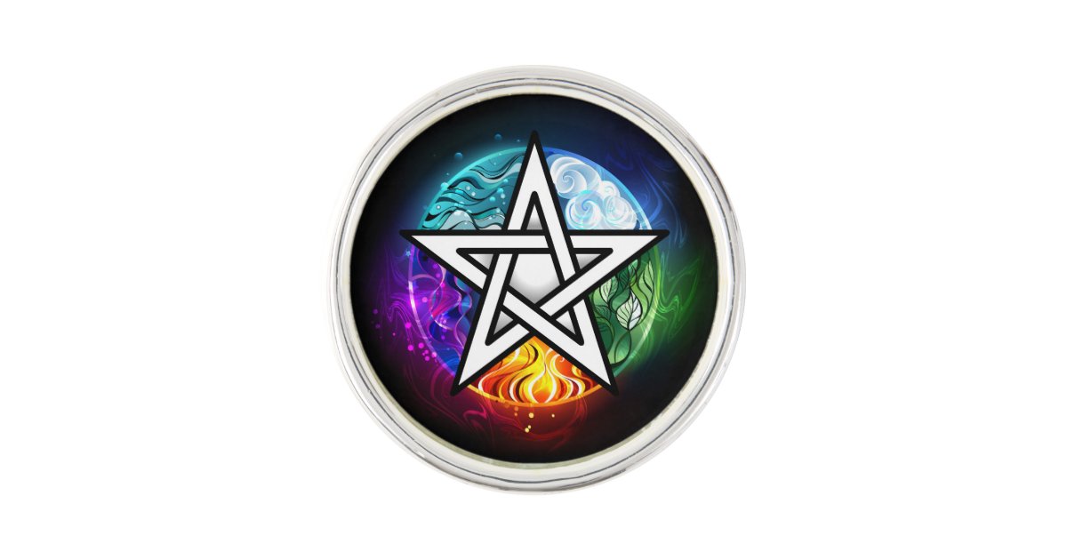 Wiccan pentagram lapel pin | Zazzle
