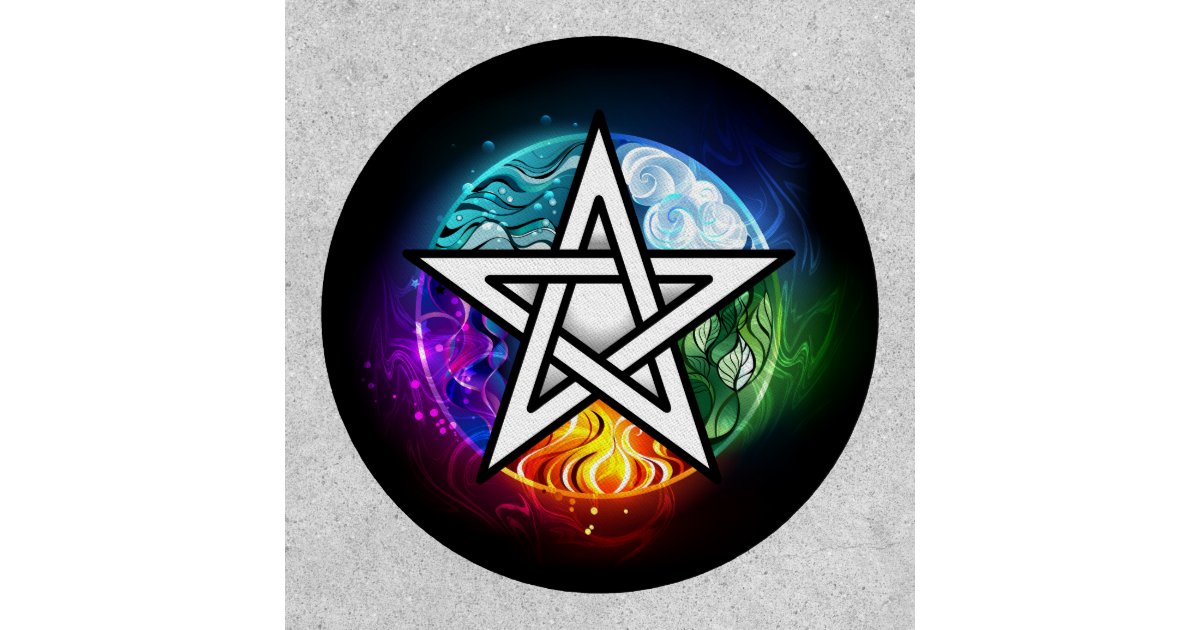 Wiccan pentagram patch | Zazzle
