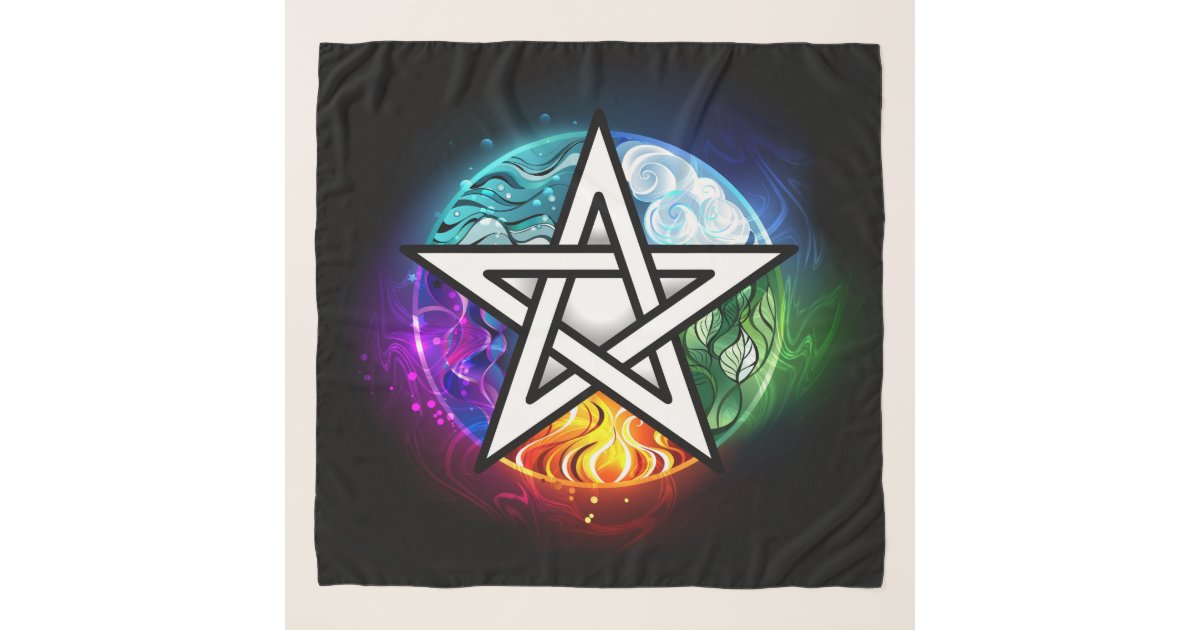 Wiccan pentagram scarf | Zazzle