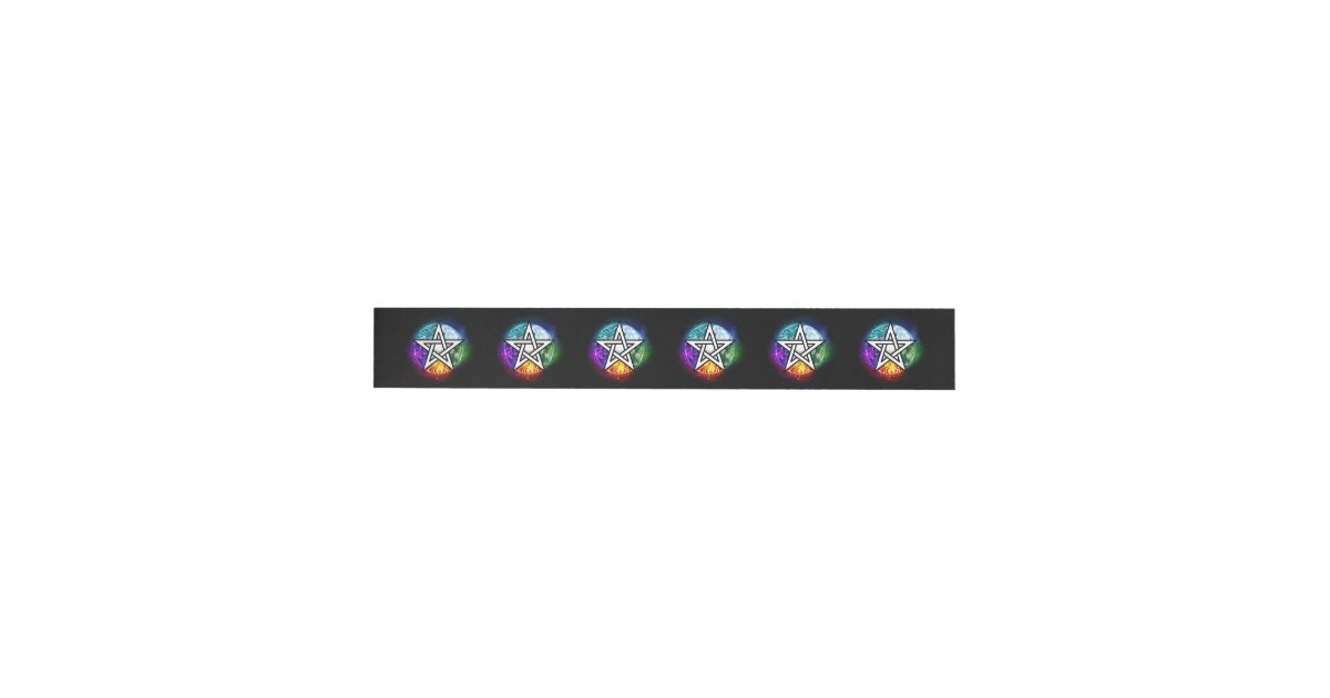 Wiccan pentagram wrap around label | Zazzle