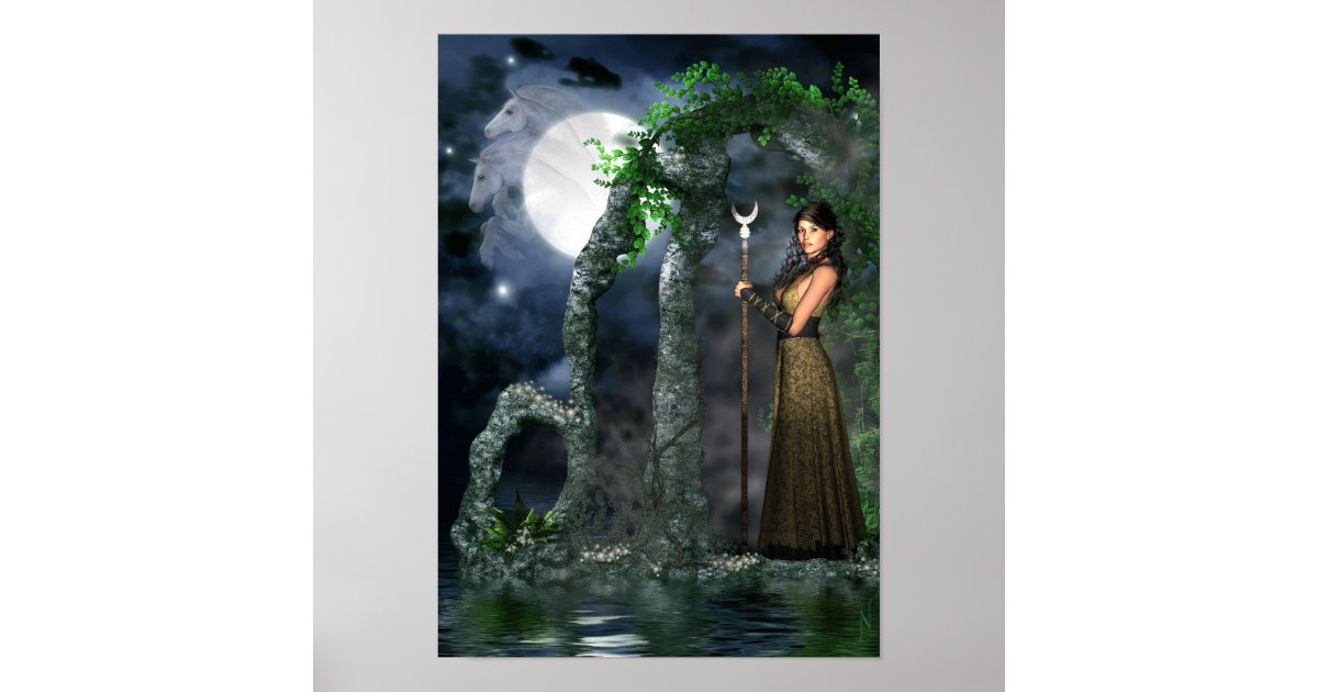 Wiccan Poster - Moon Goddess 'Selene' [A3] | Zazzle