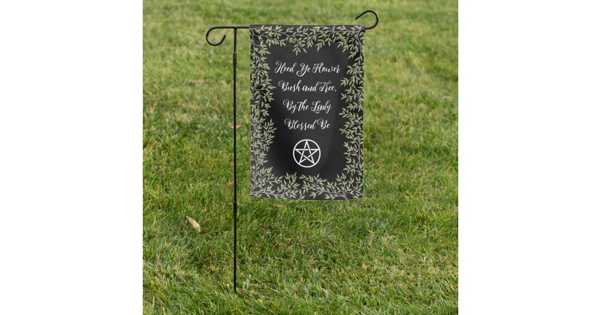 Wiccan Rede Pentacle Garden Flag | Zazzle