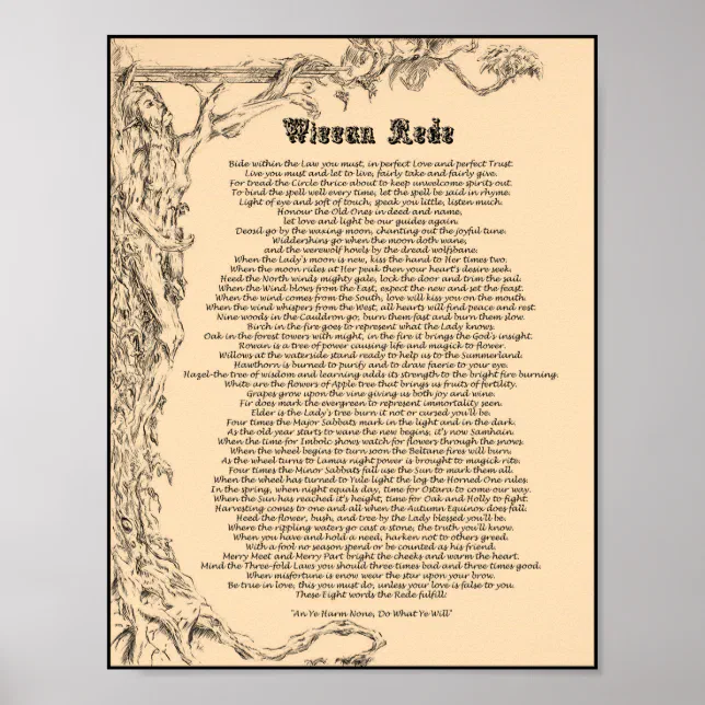 WICCAN REDE POSTER | Zazzle