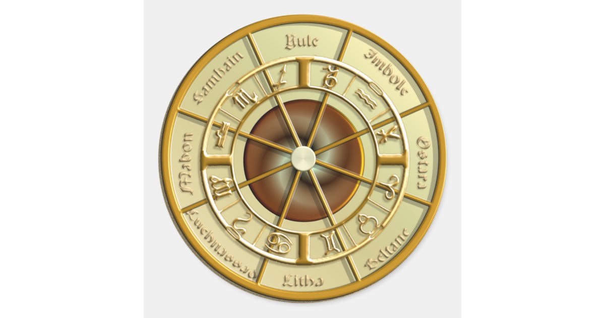 Wiccan Wheel of the Year Classic Round Sticker | Zazzle