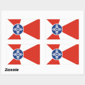 Wichita city flag Kansas state America country Rectangular Sticker | Zazzle