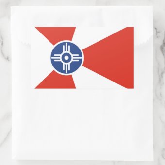 Wichita city flag Kansas state America country Rectangular Sticker | Zazzle