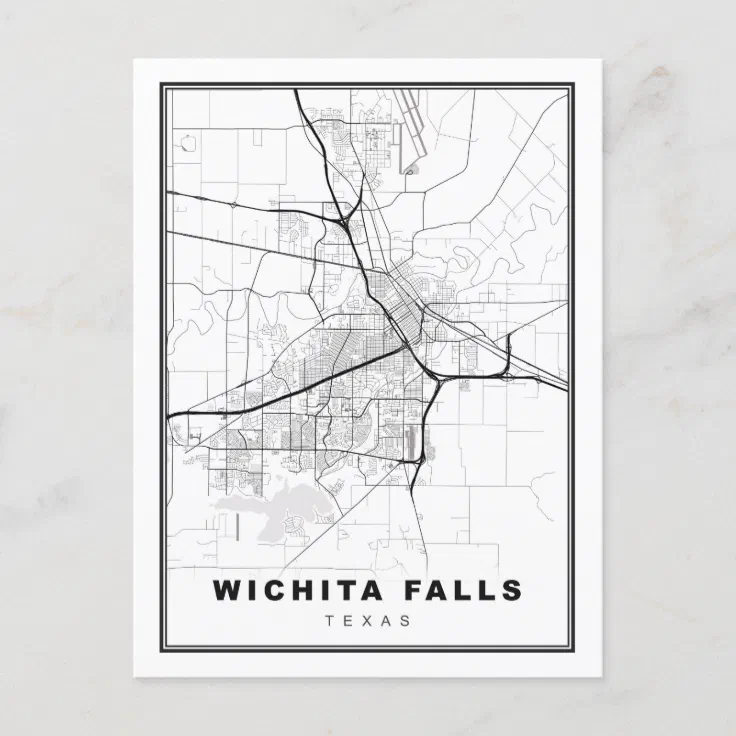 Wichita Falls Map Postcard | Zazzle