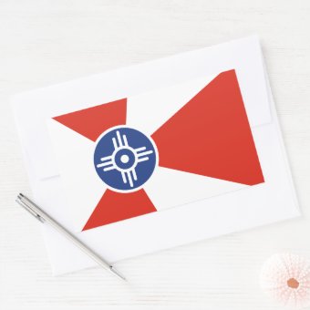 Wichita Kansas ICT Flag Rectangular Sticker | Zazzle