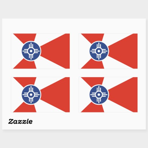 Wichita Kansas ICT Flag Rectangular Sticker | Zazzle