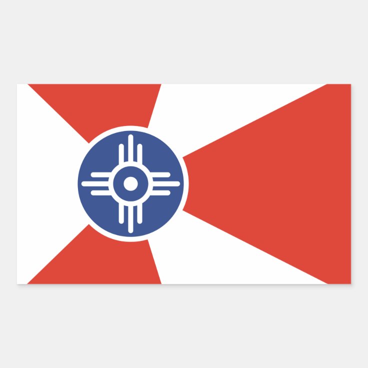 Wichita Kansas ICT Flag Rectangular Sticker | Zazzle