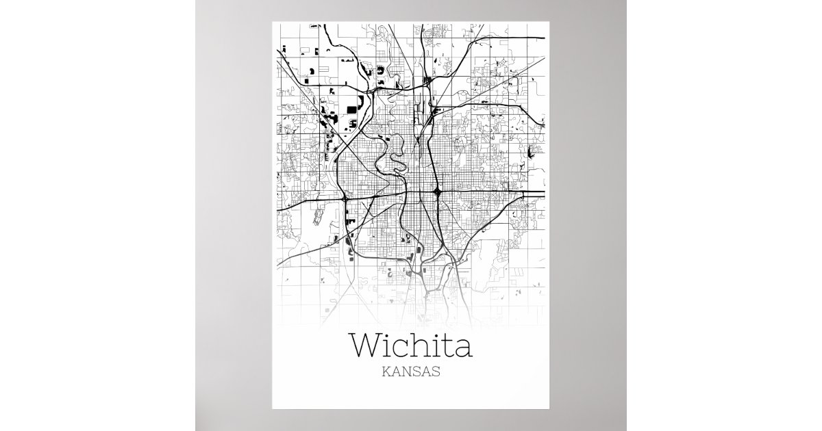Wichita Map - Kansas - City Map Poster | Zazzle