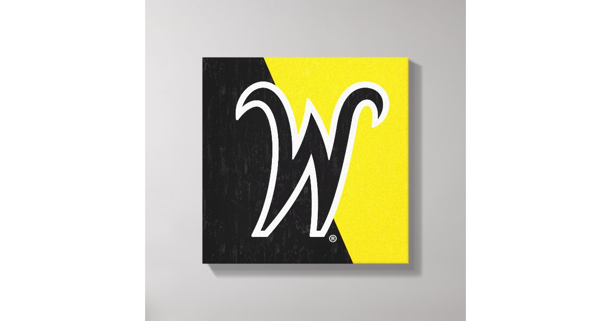 Wichita State University Color Block Distressed Canvas Print | Zazzle