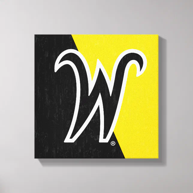 Wichita State University Color Block Distressed Canvas Print | Zazzle