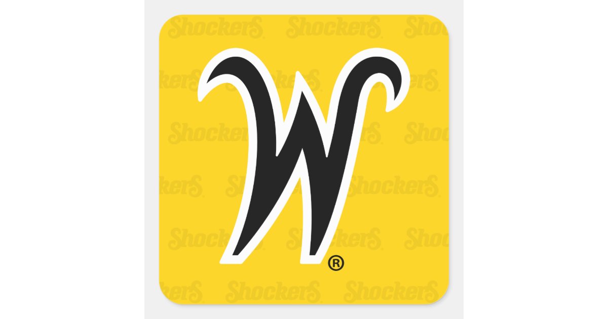 Wichita State University Logo Watermark Square Sticker | Zazzle