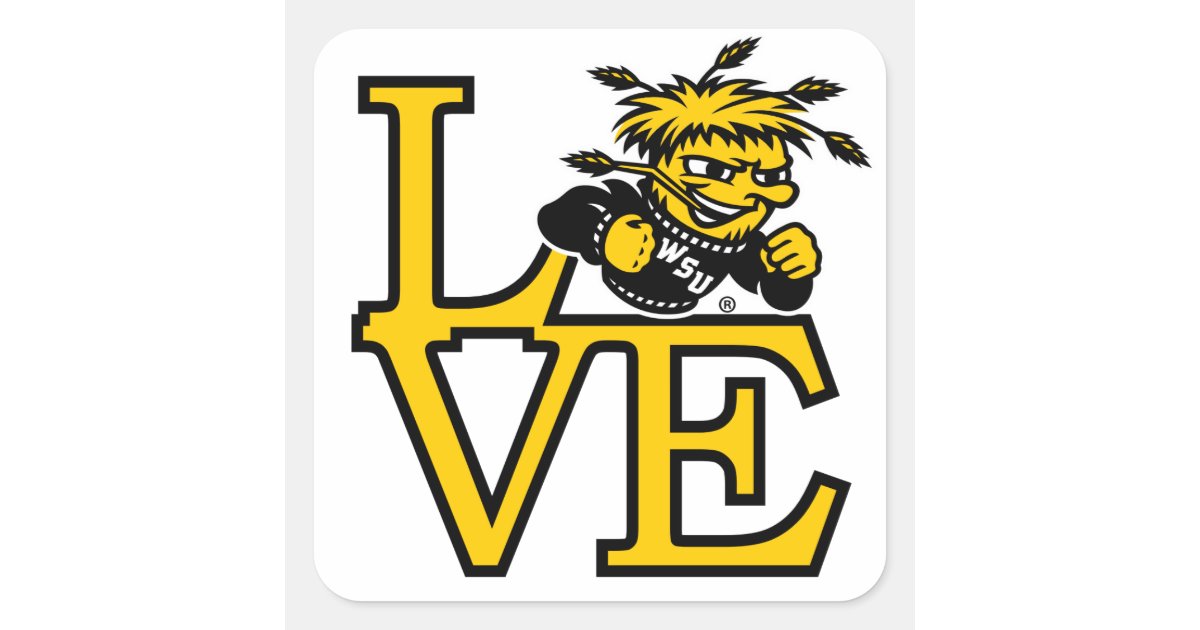 Wichita State University Love Square Sticker | Zazzle
