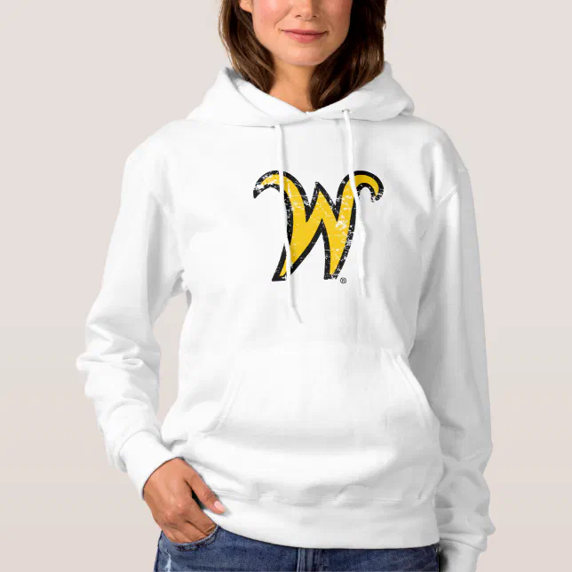 Wichita State University W Distressed Hoodie | Zazzle