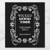 Wicked Good Time Halloween Spirits Wine Label | Zazzle