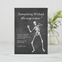 Wicked Skeleton Halloween Invitation | Zazzle