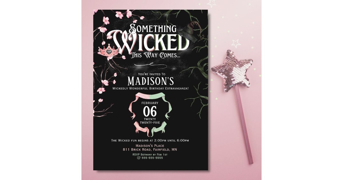 Wicked Theme Birthday Invitation | Zazzle