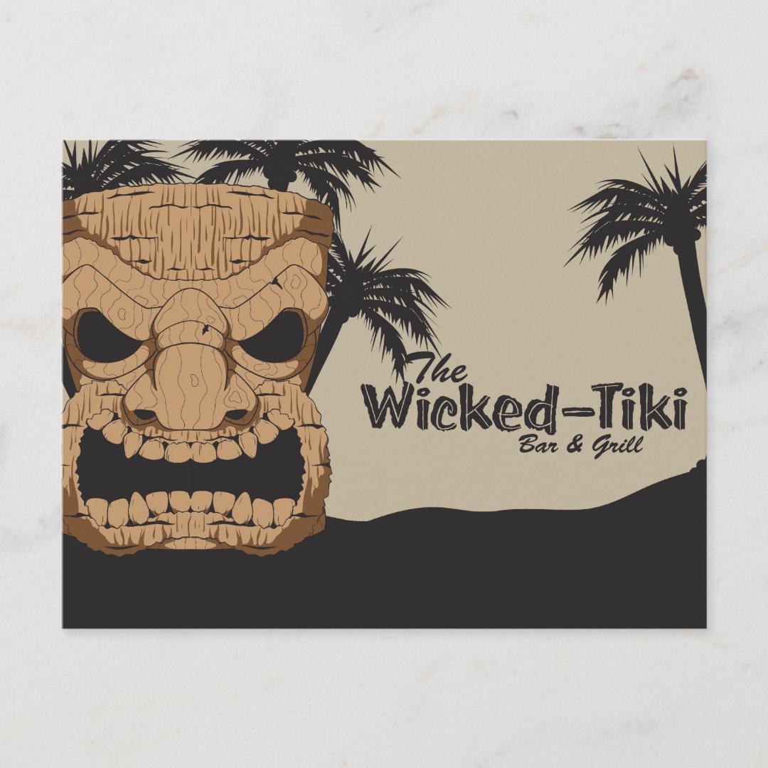 Wicked Tiki Bar Postcards | Zazzle