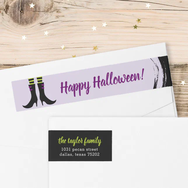 Wicked Witch Boots Halloween Address Labels | Zazzle