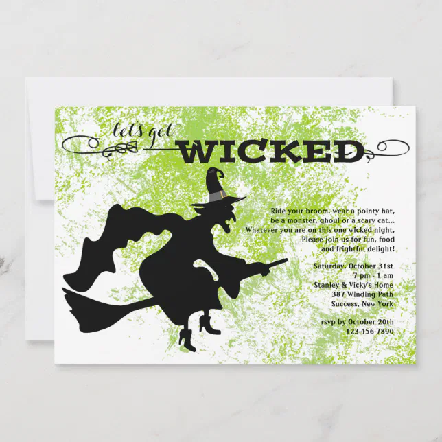Wicked Witch Halloween Invitation | Zazzle