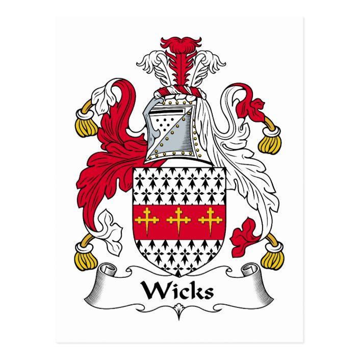 Wicks Family Crest Postcard | Zazzle.com
