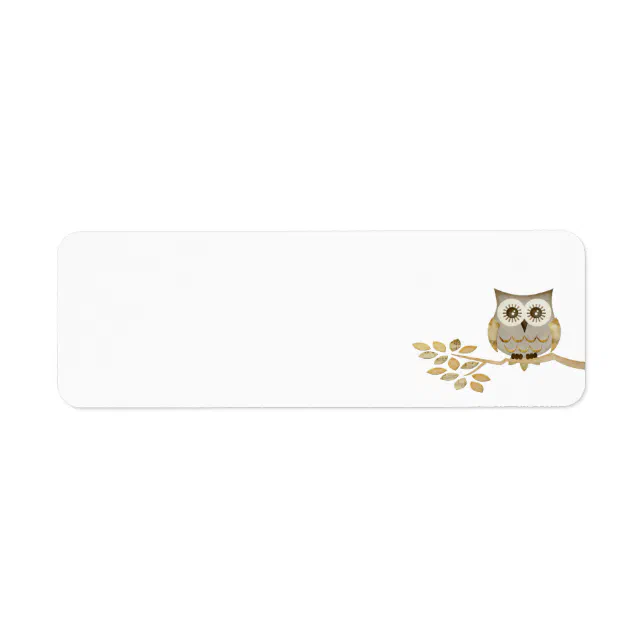 Wide Eyes Owl in Tree Label | Zazzle