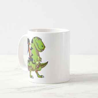 Wiener Dog Dachshund Riding T-Rex Dinosaur Coffee Mug | Zazzle
