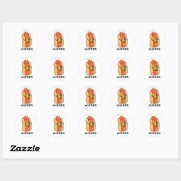 Wiener Funny Sausage Pun Classic Round Sticker | Zazzle