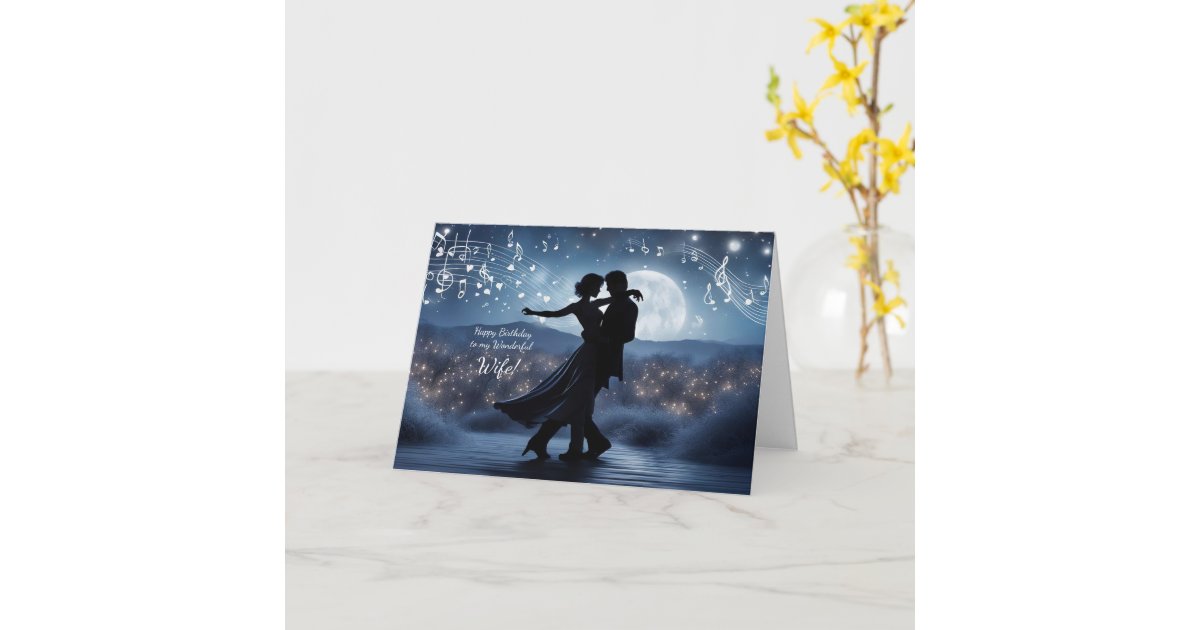 Wife Happy Birthday Romantic Couple Dancing Card | Zazzle