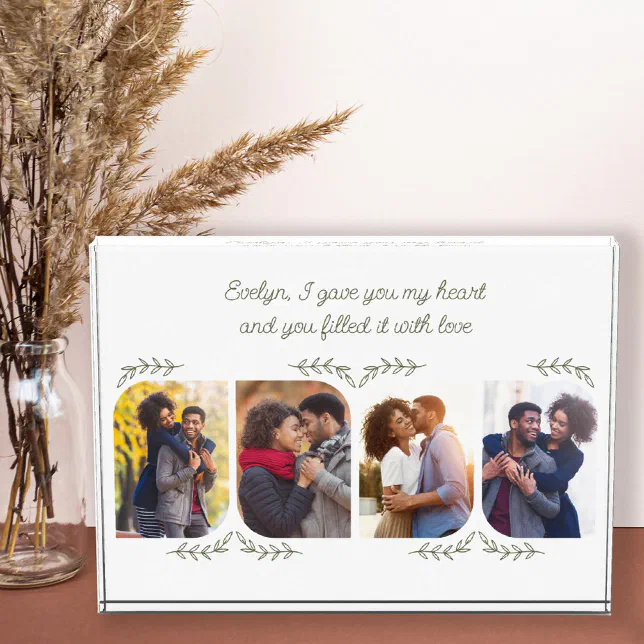 Wife Loving Words 4 Vertical Photo Delicate Leaf | Zazzle