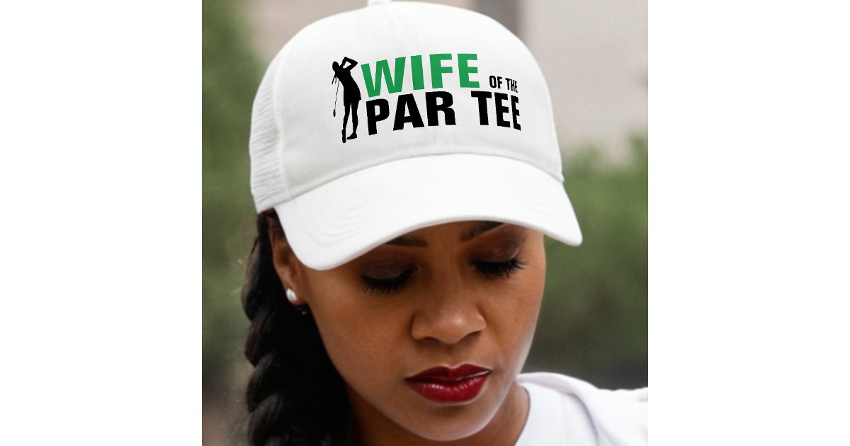 Wife of the Par Tee Green & White Bride Trucker Hat | Zazzle
