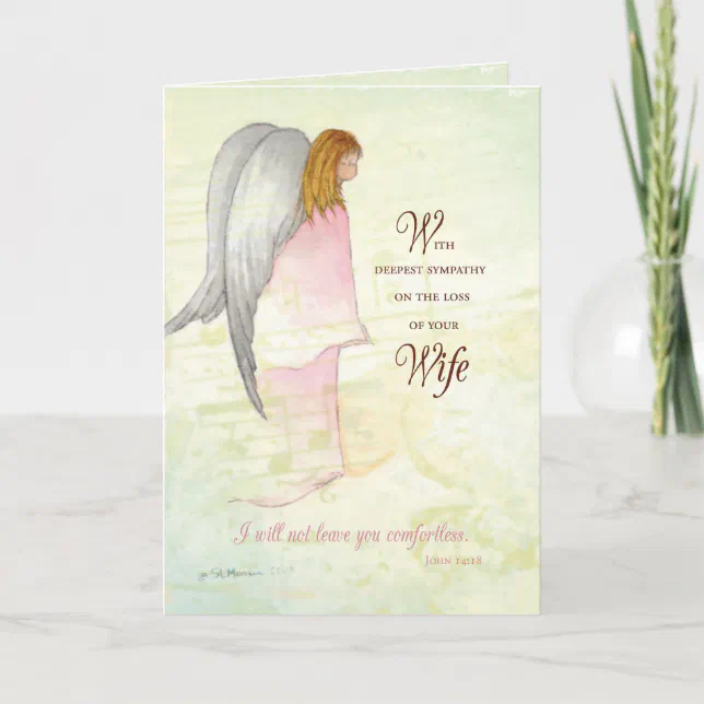 Wife Sympathy Angel Card | Zazzle