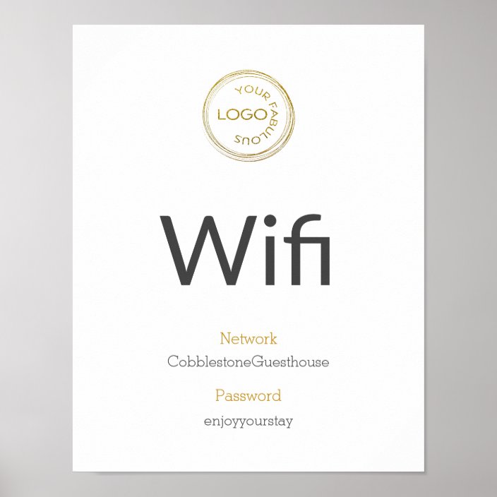 Wifi Details Add Your Logo Business Poster | Zazzle.com
