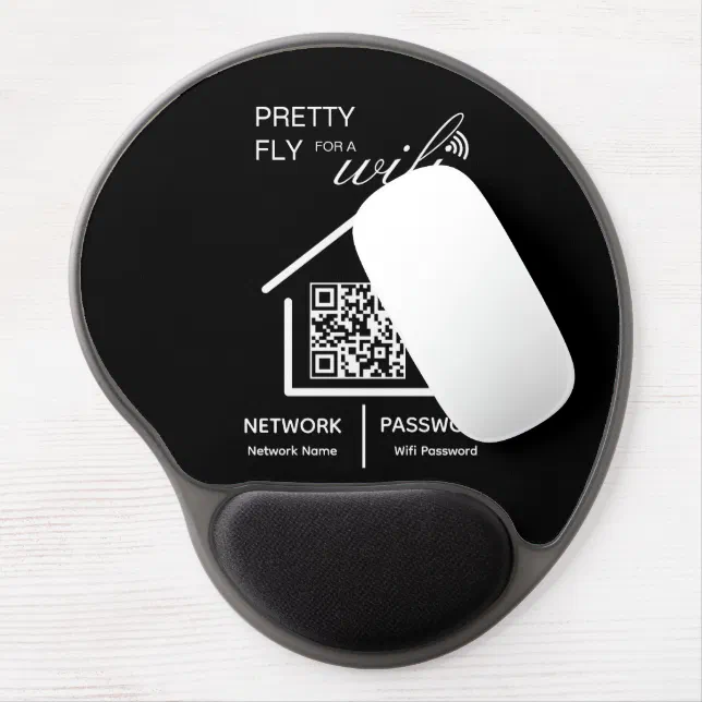 WiFi Details Pretty Fly for a wifi QR Code Gel Mouse Pad | Zazzle