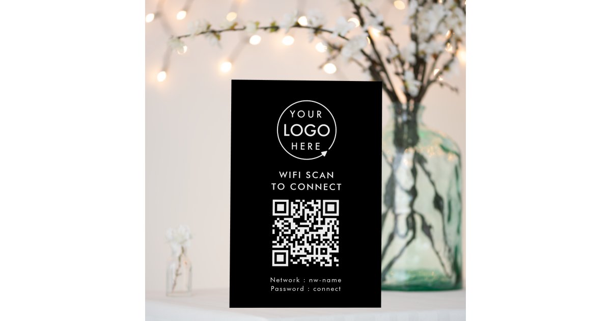 WiFi Foam Board Sign | QR Code Scan to Connect | Zazzle