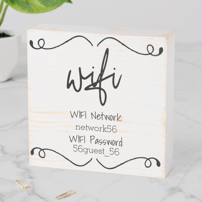 WIFI Handwritten Network Password Rental Business Wooden Box Sign ...