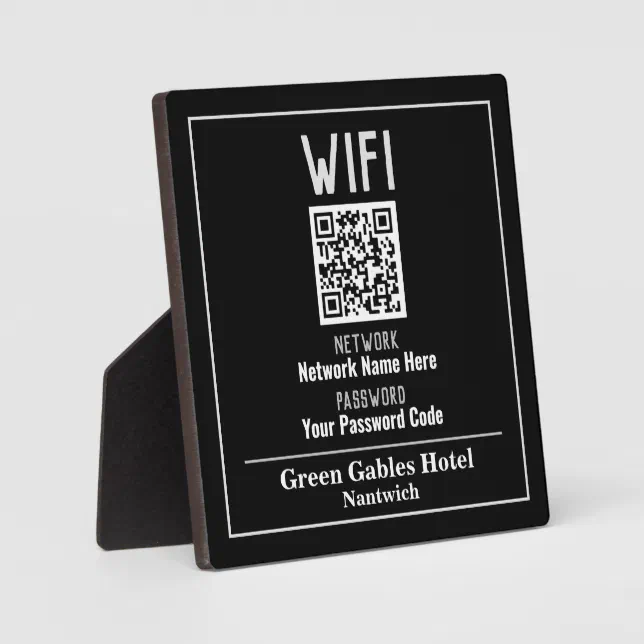 WiFi Instructions with QR Code Plaque | Zazzle