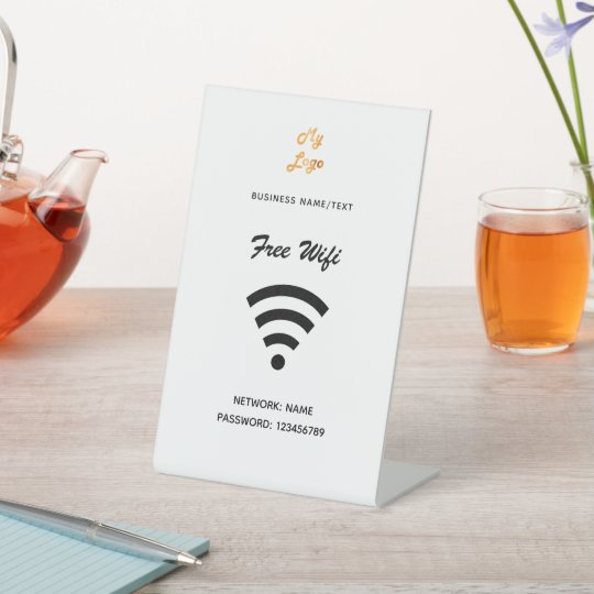 Wifi internet business logo white pedestal sign | Zazzle.com