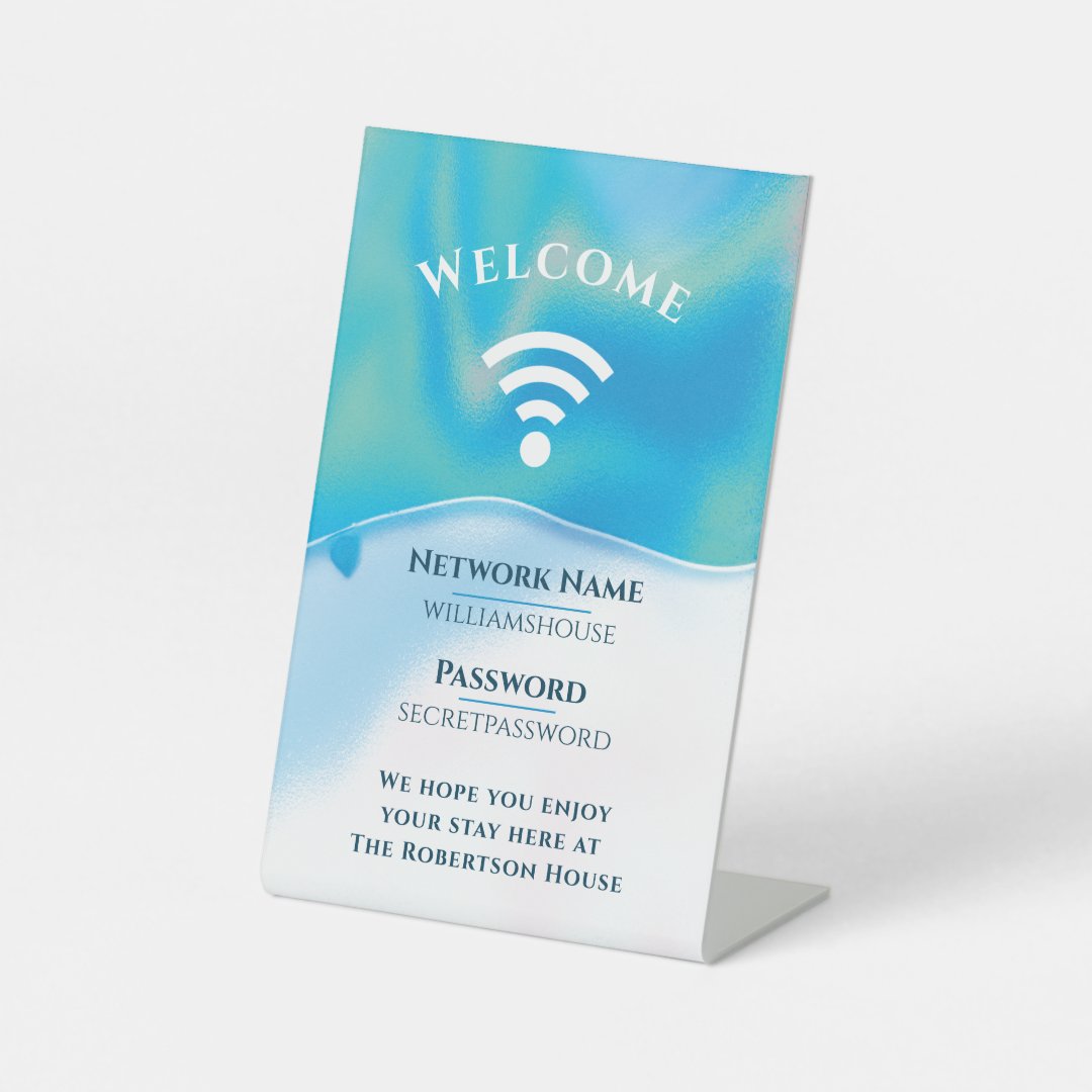 WiFi Internet Password Home Office Modern Pedestal Sign | Zazzle