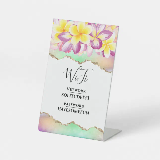 WiFi Internet Password Vacation Beach House Pedestal Sign | Zazzle