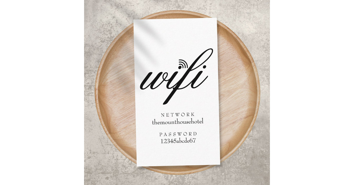 Wifi Network and Password Business Card | Zazzle