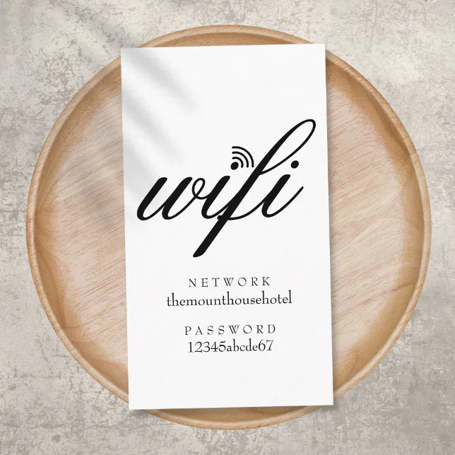 Wifi Network and Password Business Card | Zazzle