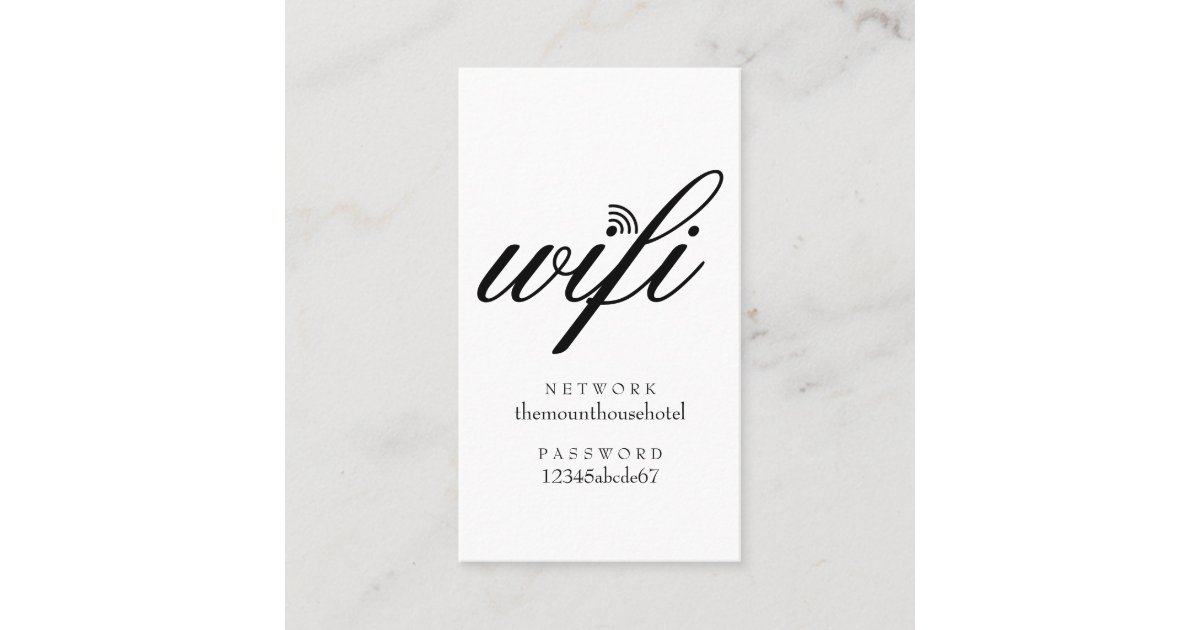 Wifi Network and Password Business Card | Zazzle