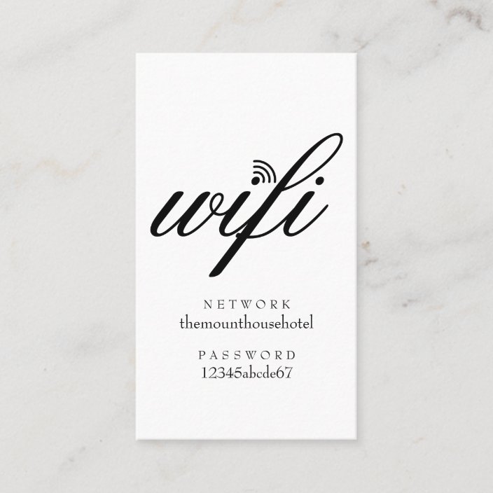 Wifi Network and Password Business Card | Zazzle.com