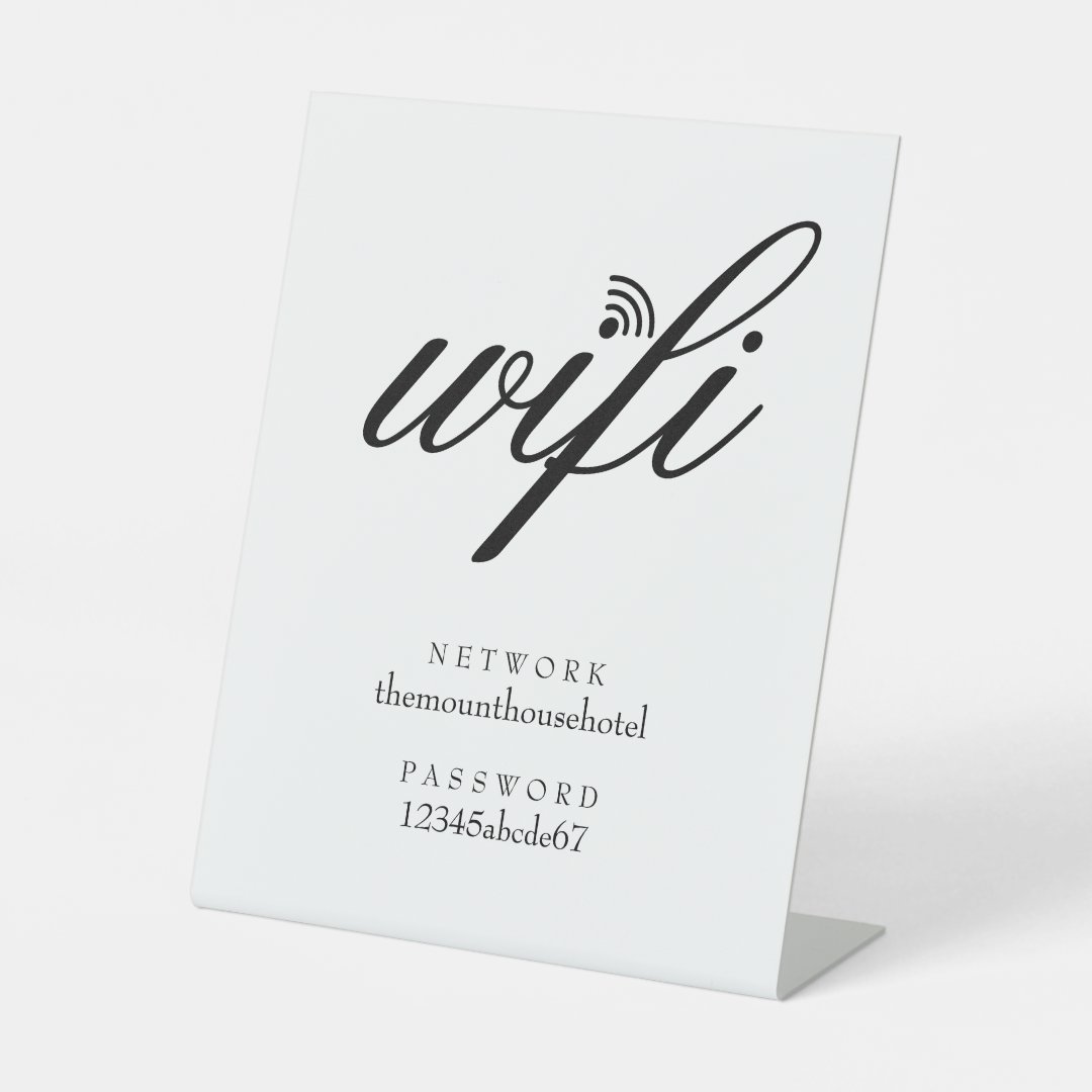 Wifi Network and Password Business Retail Pedestal Sign | Zazzle