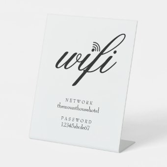 Wifi Network and Password Business Retail Pedestal Sign | Zazzle