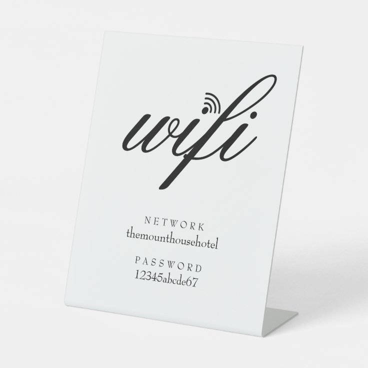 Wifi Network and Password Business Retail Pedestal Sign | Zazzle